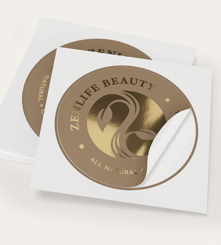 Custom Gold Foil Stickers Printing